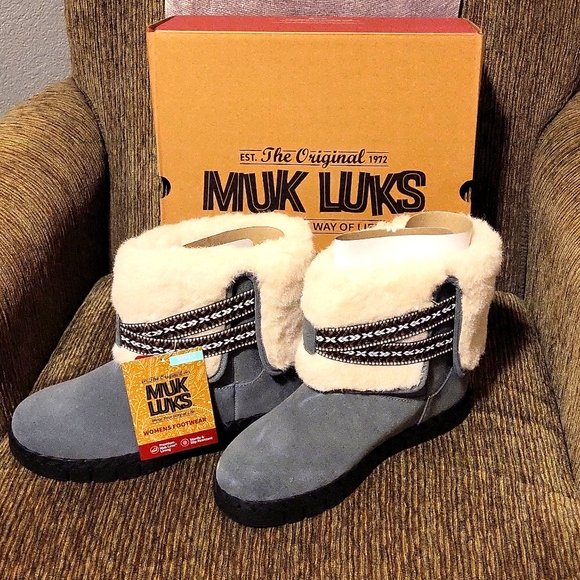 Muk Luks | Shoes | Muk Luks Womens Gray Ankle Booties 65 Nwt | Poshmark